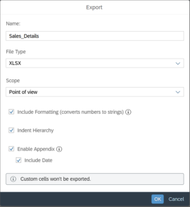Export Table Data as Excel in SAC - SAP Analytics Cloud